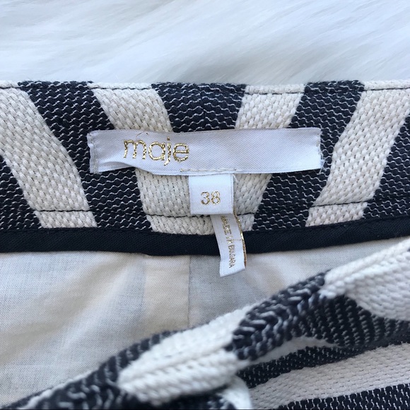 Maje | Skirts | Maje Navy Blue And Cream Stripped Mini Skirt | Poshmark